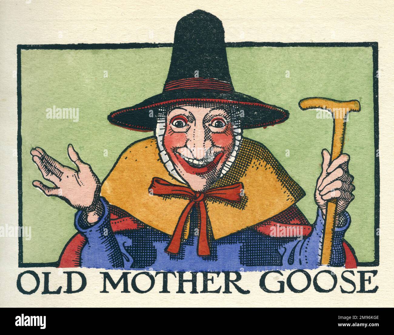 Mother Goose illustration -- Old Mother Goose herself Stock Photo - Alamy