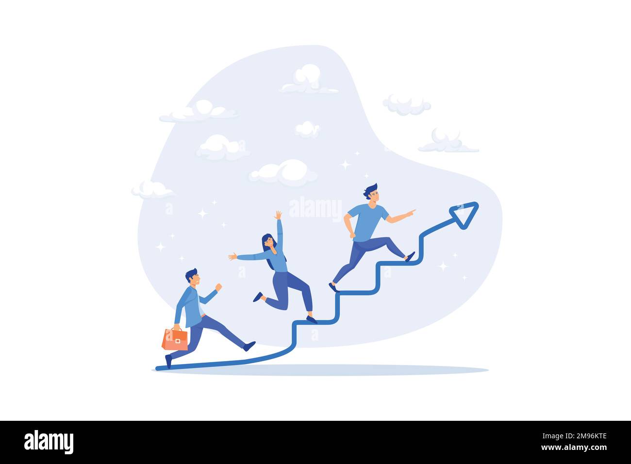 Growth strategy, career path development or growing business, employee ...