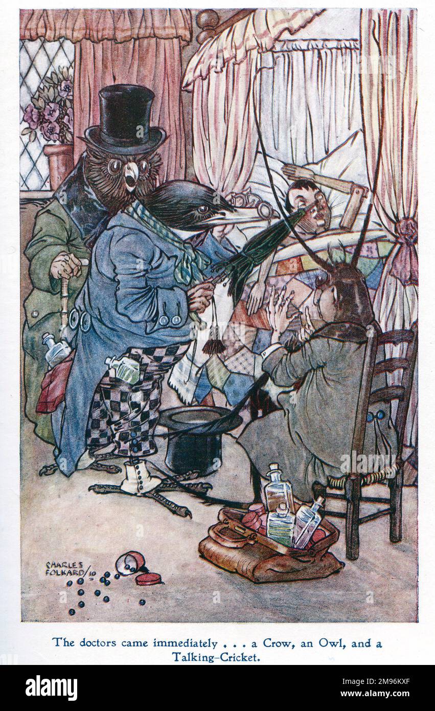 Pinocchio -- The doctors came immediately ... a Crow, an Owl, and a ...