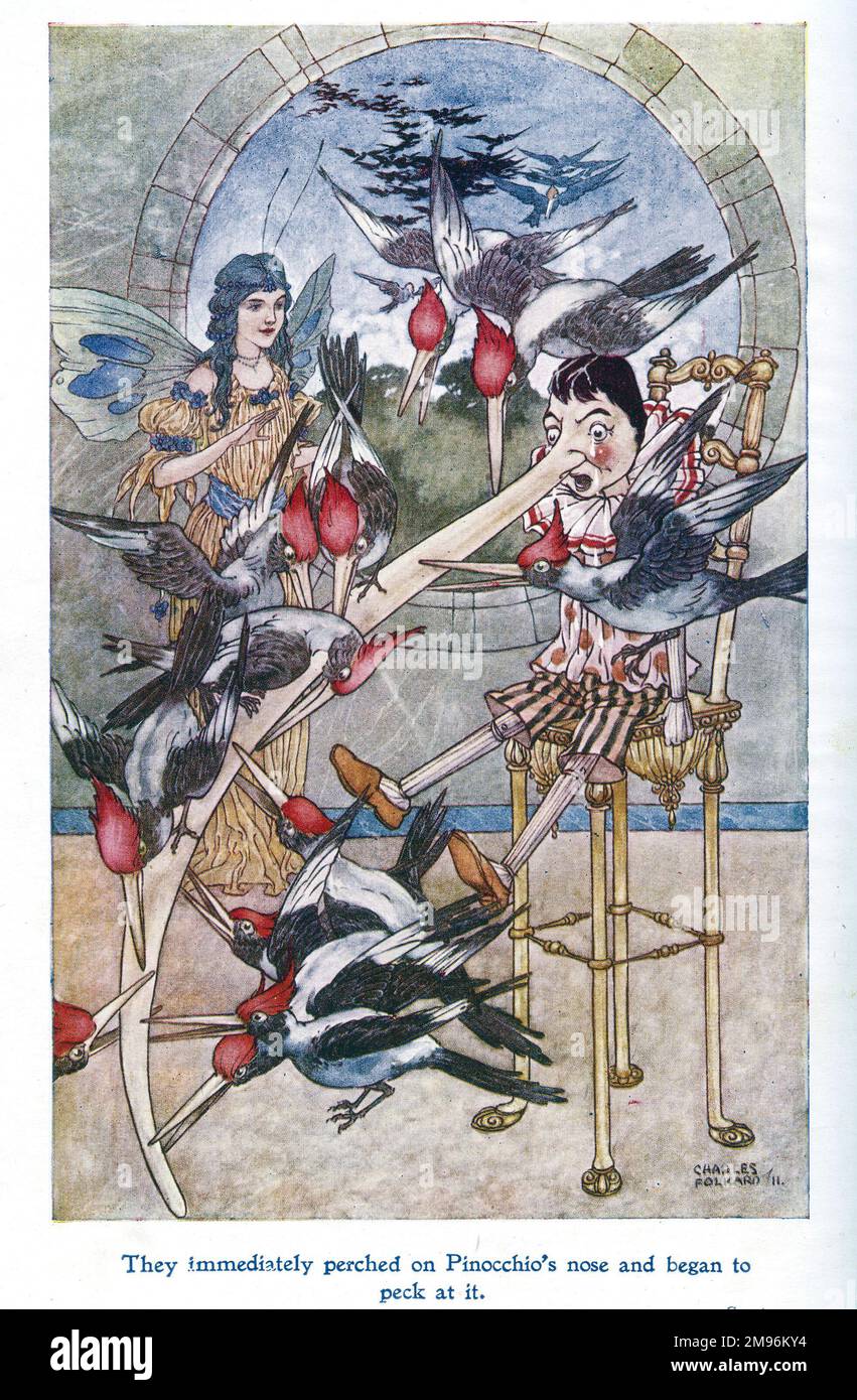 Pinocchio -- They immediately perched on Pinocchio's nose and began to ...