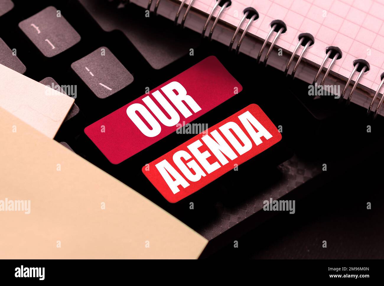 Sign displaying Our Agenda. Business idea Personal schedule reminders ...