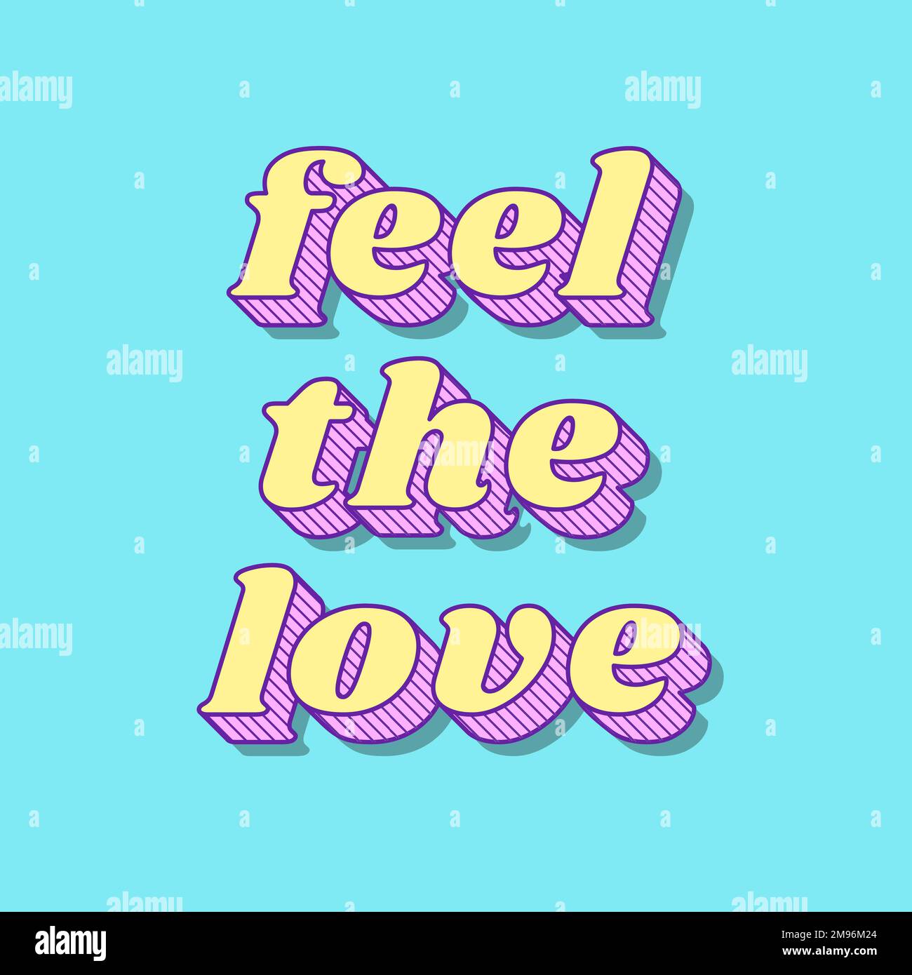 Feel the love retro bold love theme font style illustration Stock ...