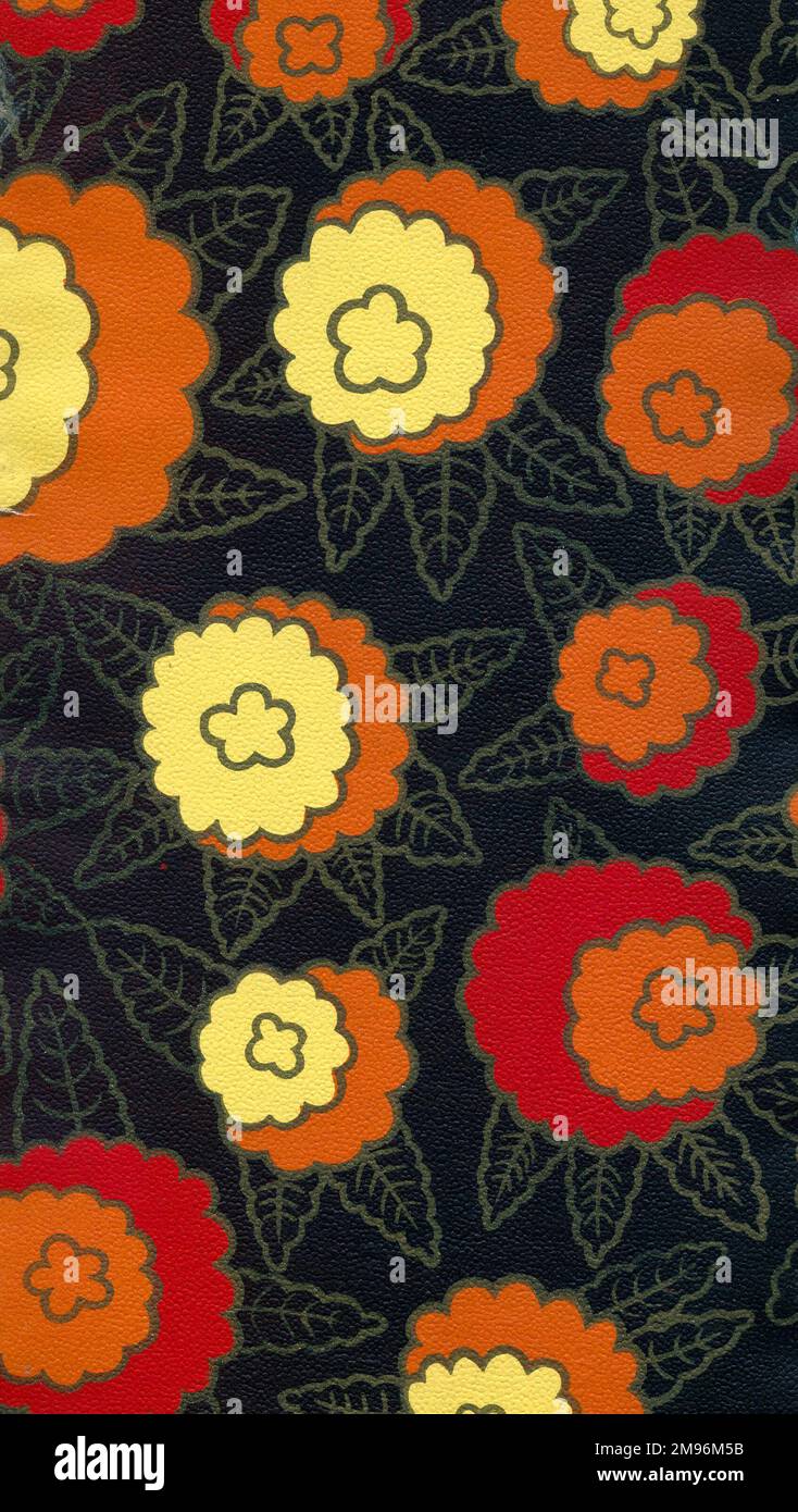 Wrapping Paper Sample Design -- yellow, red and orange flowers with ...