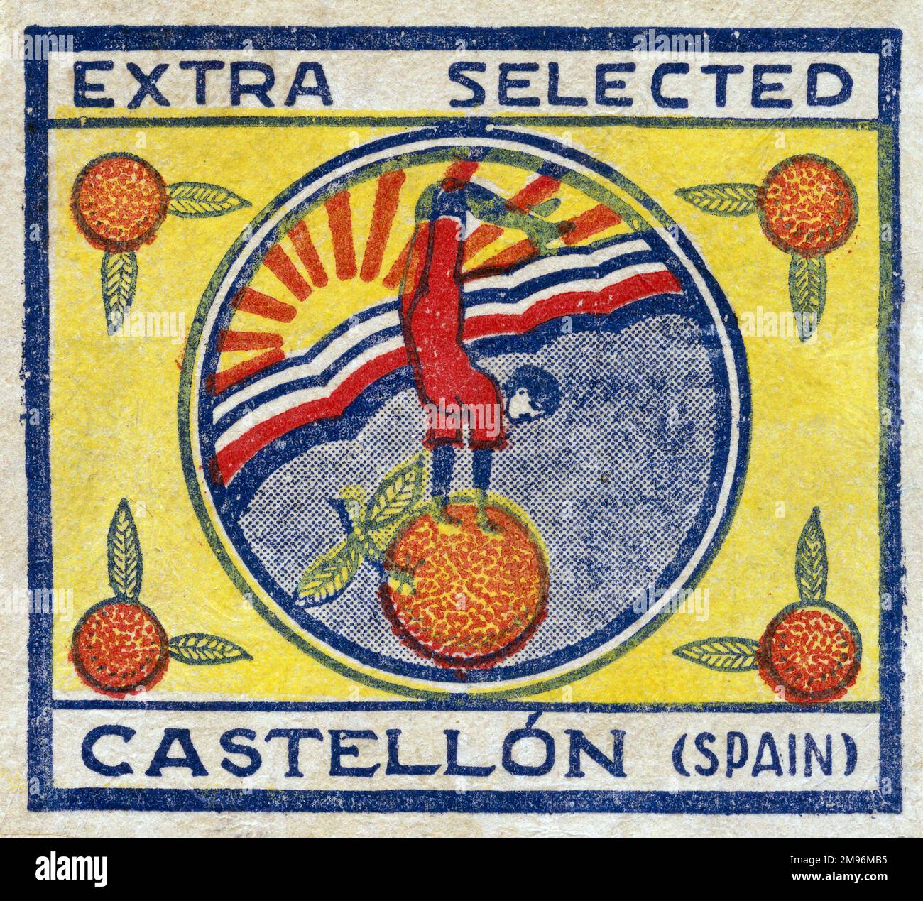 Fruit Label -- extra selected oranges from Castellon, Spain. Depicting ...