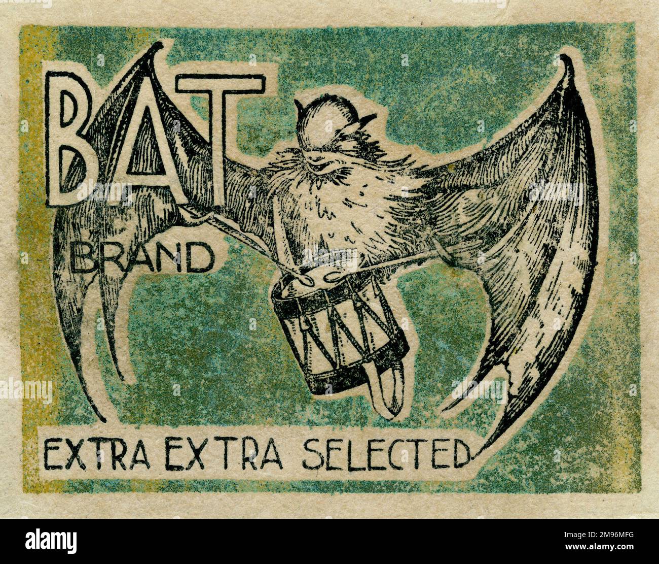 Fruit Label -- Bat Brand, extra extra selected. Depicting a bat playing ...