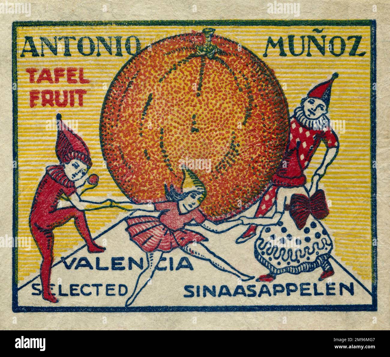 Fruit Label -- Antonio Munoz oranges, from Valencia, Spain (in Dutch ...