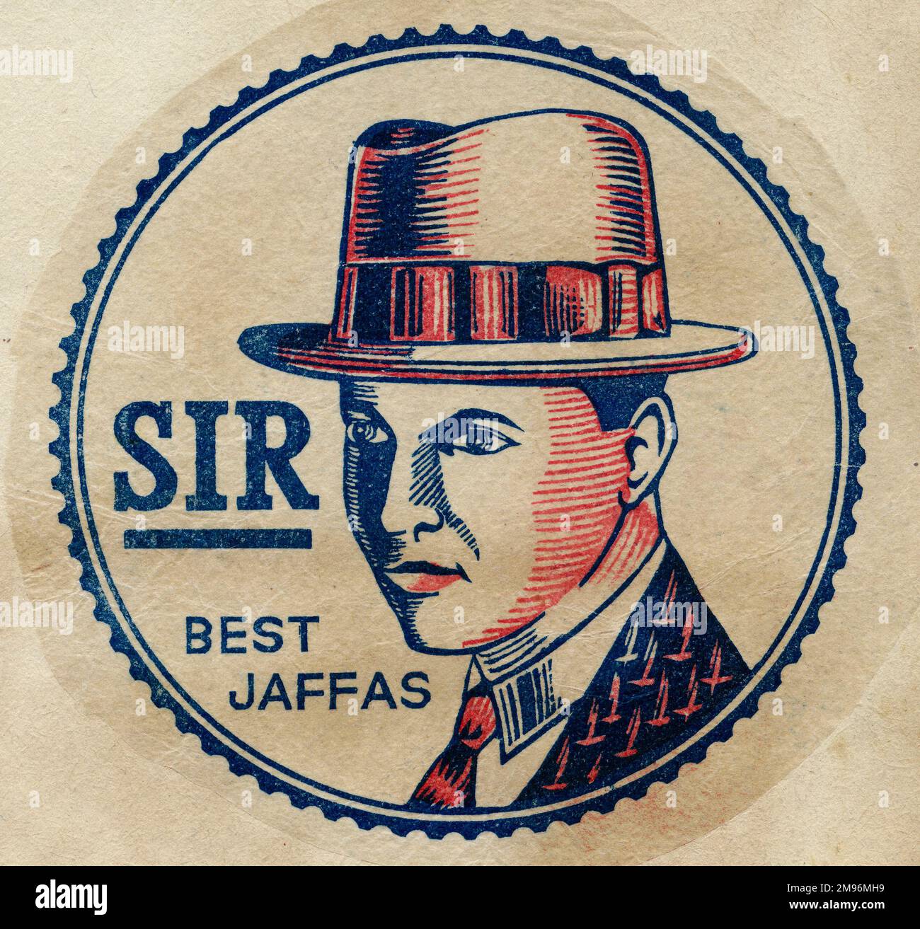 Fruit Label -- Sir brand, best Jaffas from Palestine. Depicting a man ...