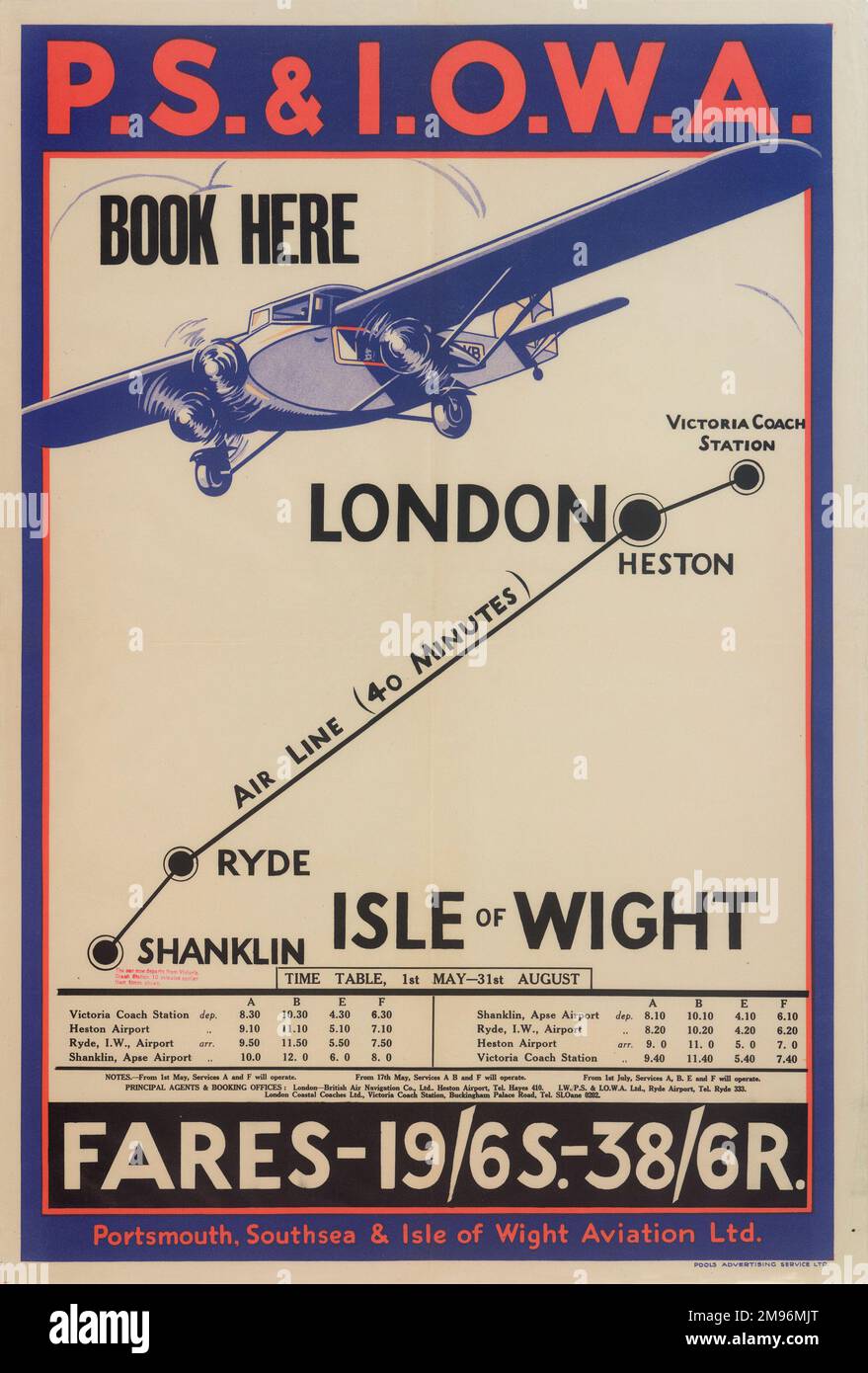 Poster, Portsmouth, Southsea & Isle of Wight Aviation Ltd (PS & IOWA ...