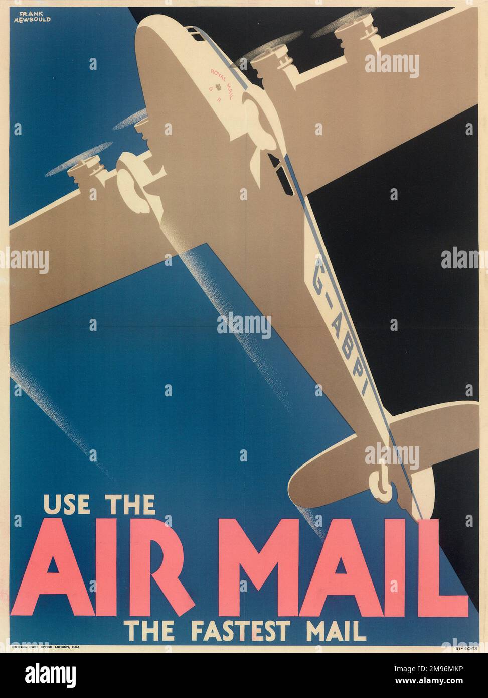 GPO Poster, Use the Air Mail, The Fastest Mail. Depicting the underside ...