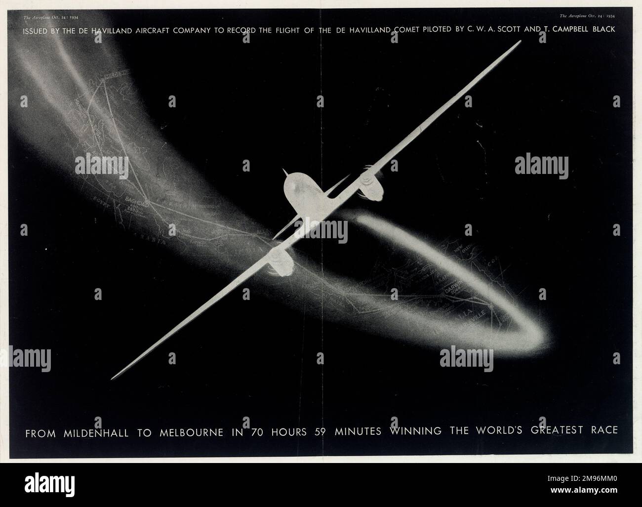 Poster, De Havilland Aircraft Company, From Mildenhall to Melbourne in ...