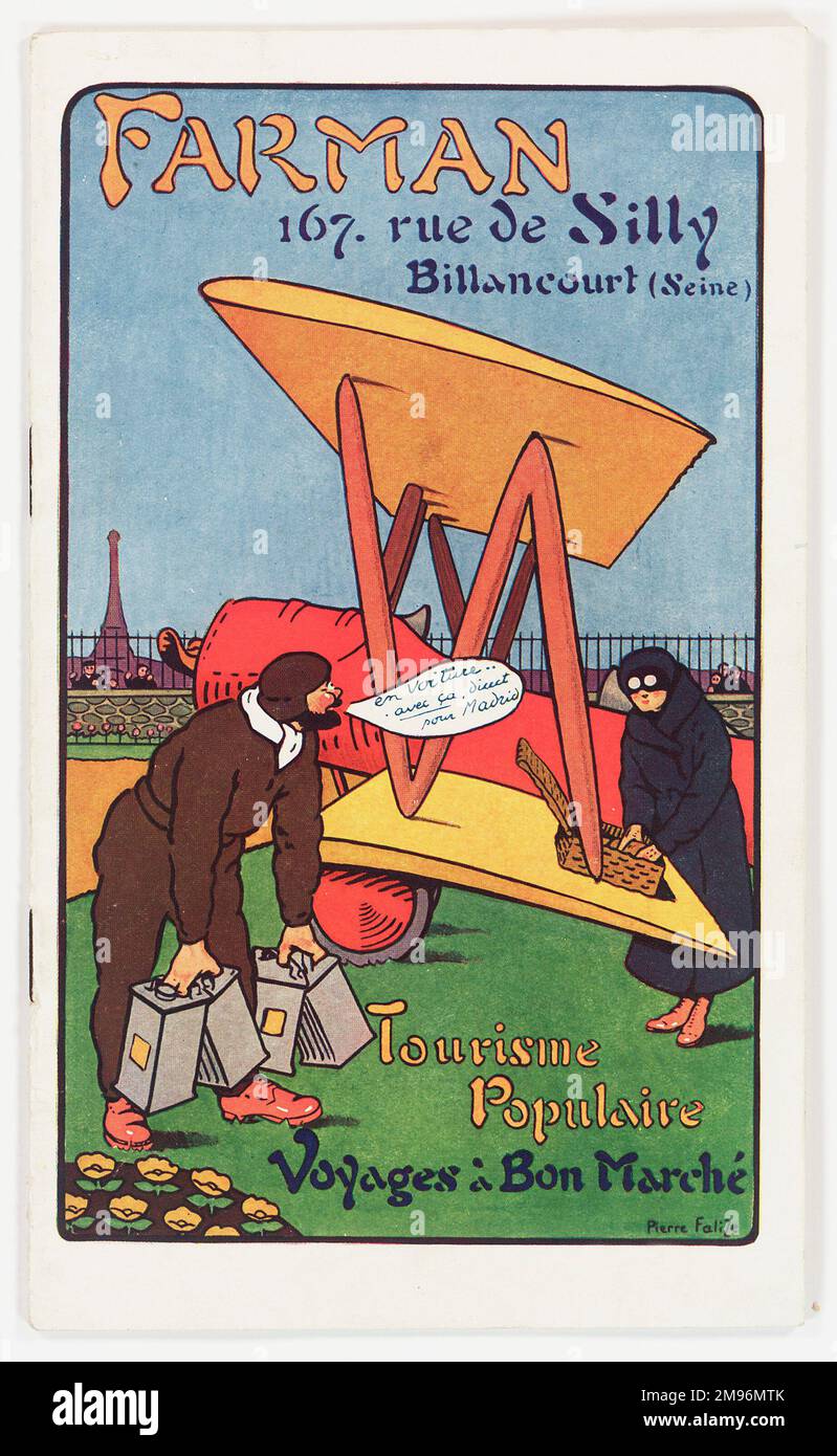 Cover design, Farman aviation brochure, promoting popular tourism and ...