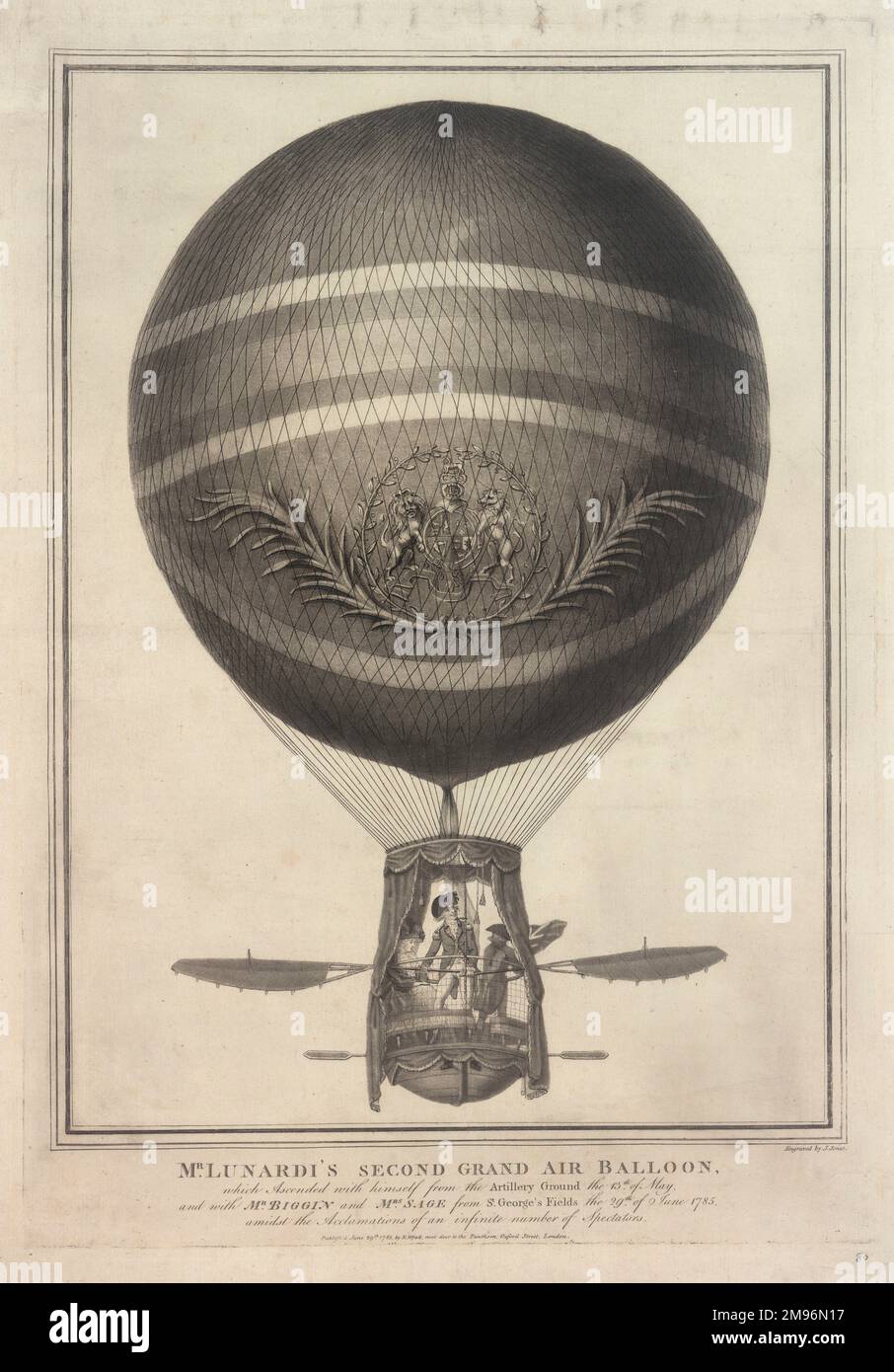 Mr Lunardi's second Grand Air Balloon, in which he ascended from the ...