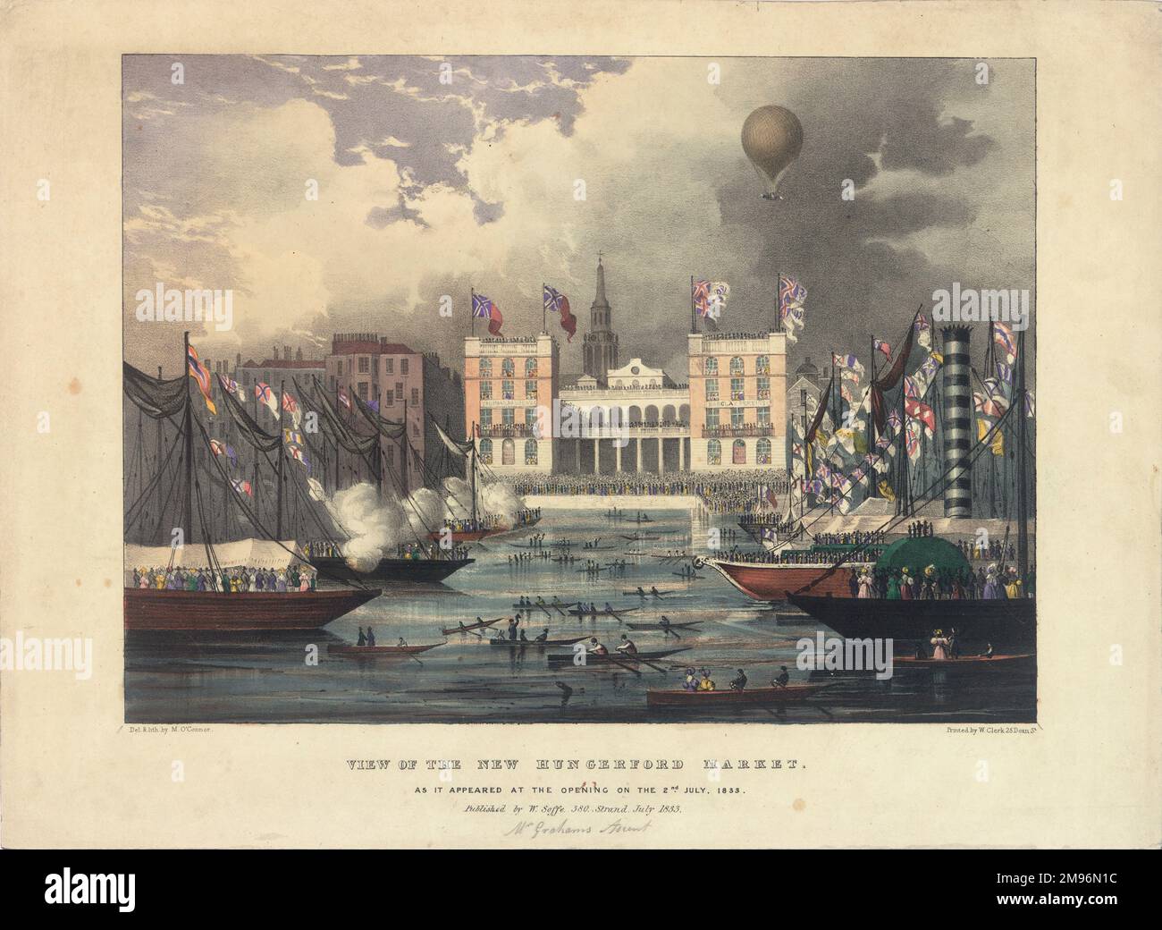 View during the opening of the New Hungerford Market, with boats on the ...