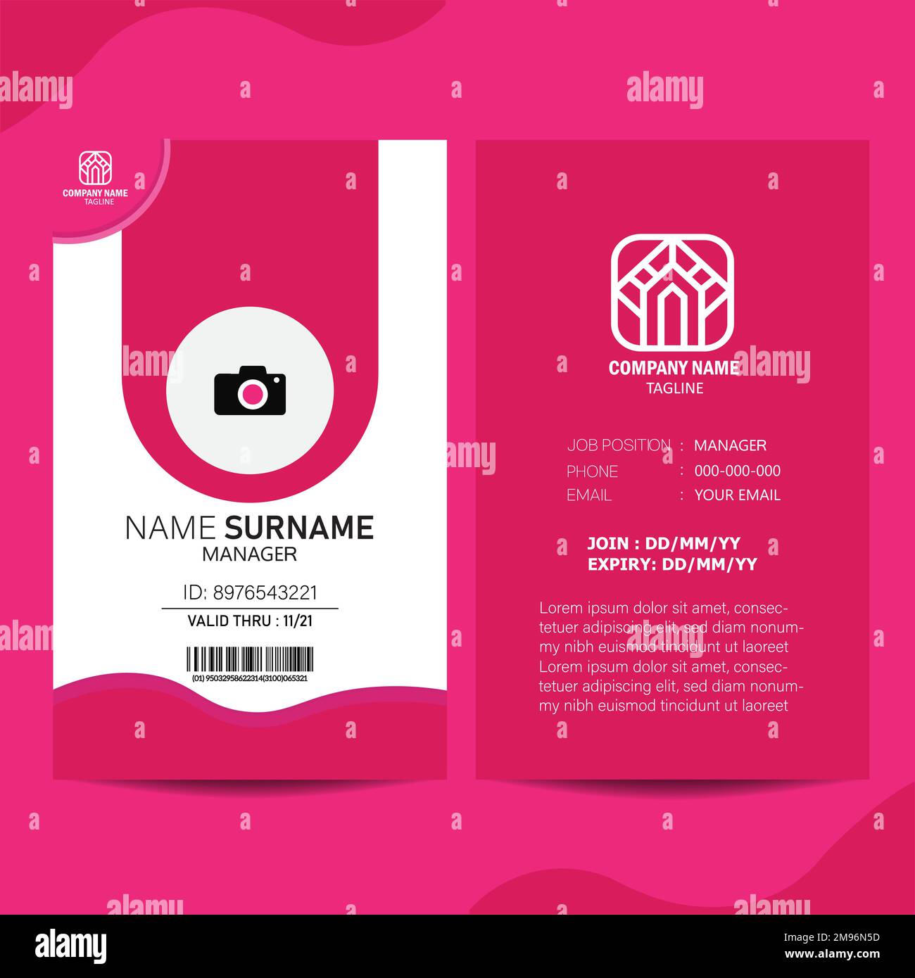 Office ID card design template. Corporate Business identity card for ...