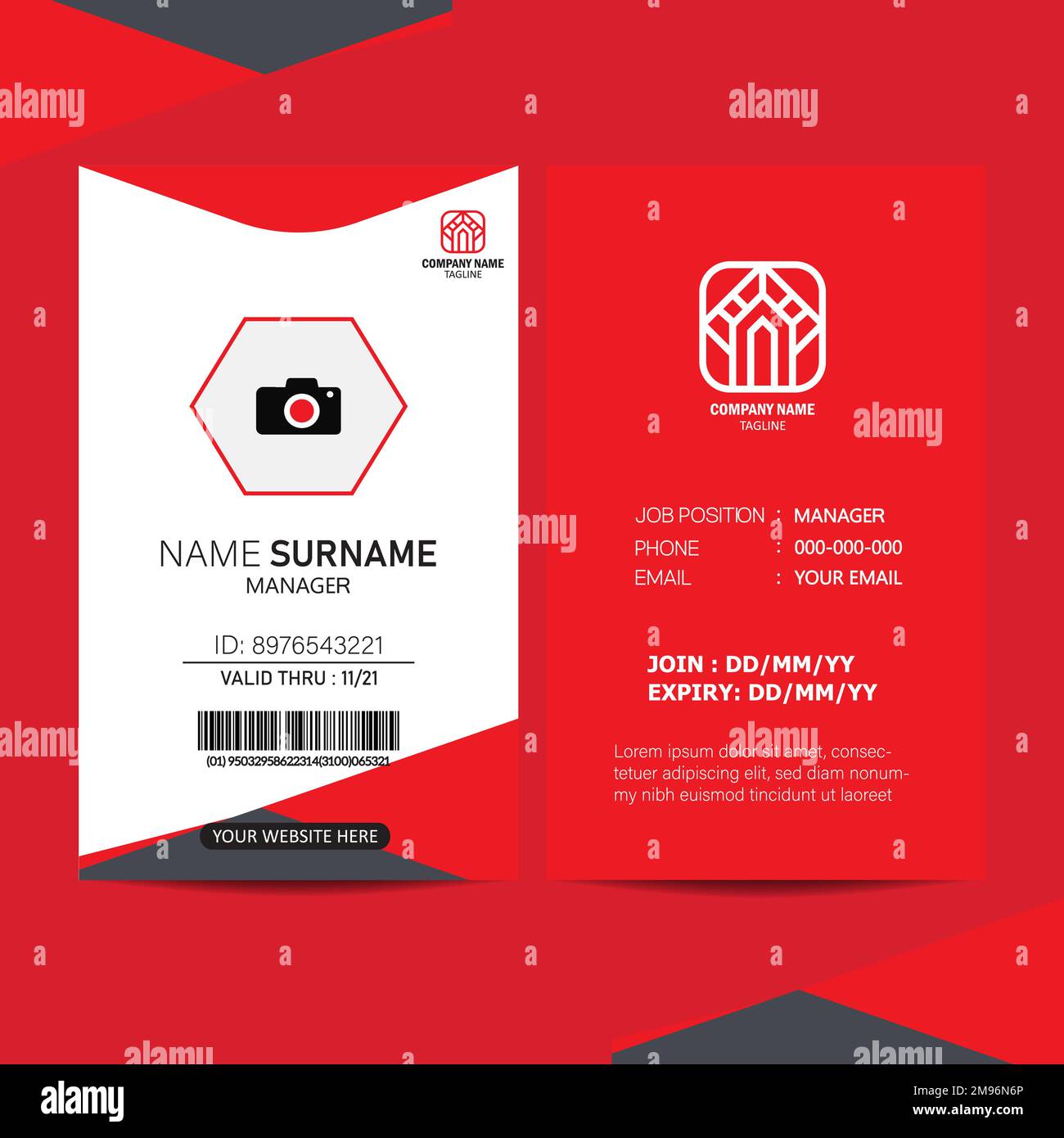 Office ID card design template. Corporate Business identity card for ...