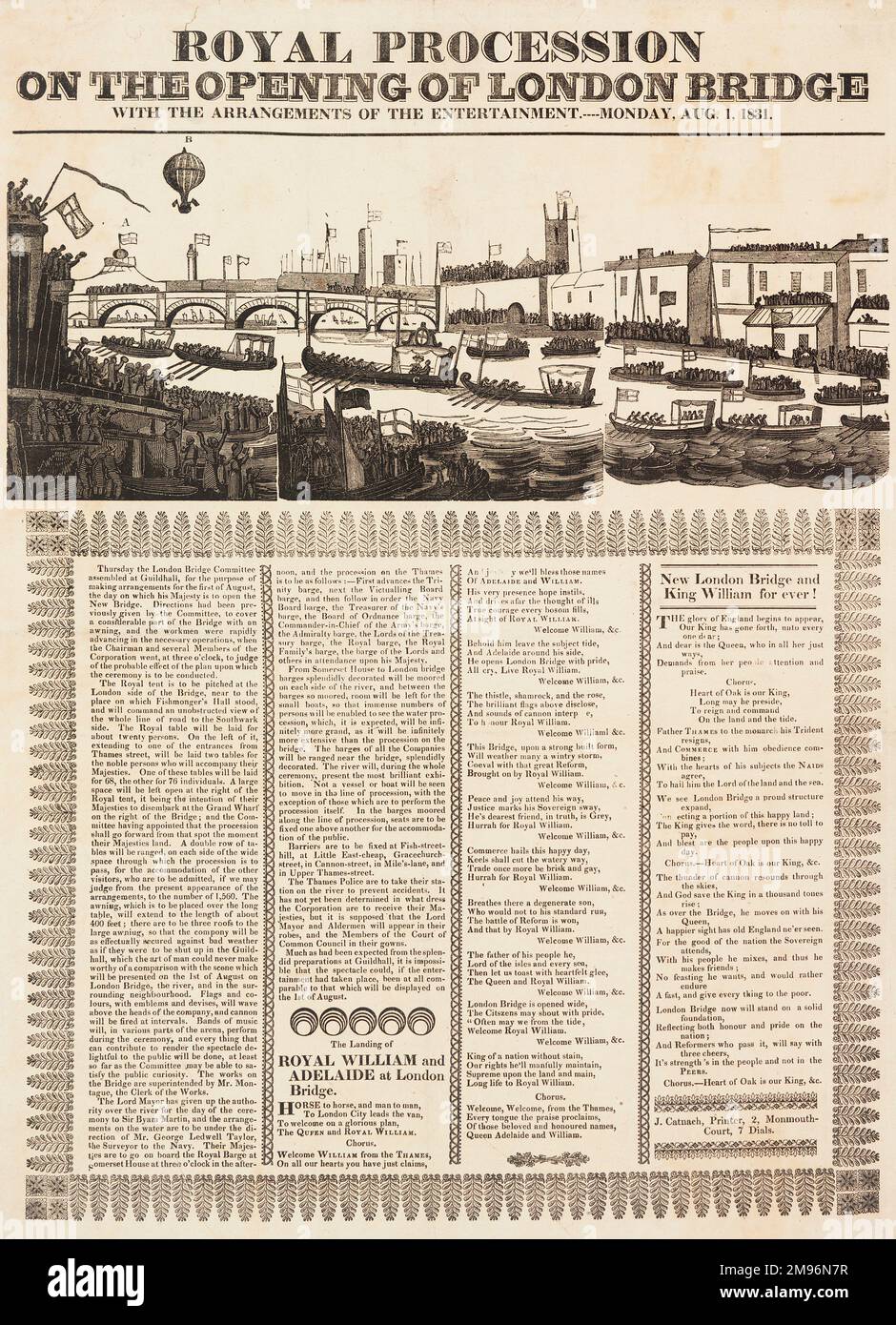 Royal Procession on the opening of the New London Bridge by King ...