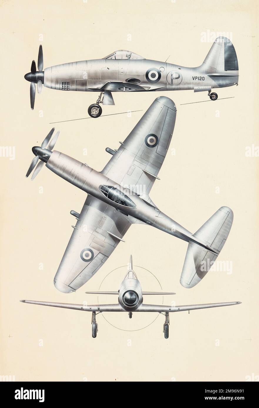 Westland Wyvern VP120 aeroplane, in silver Stock Photo - Alamy