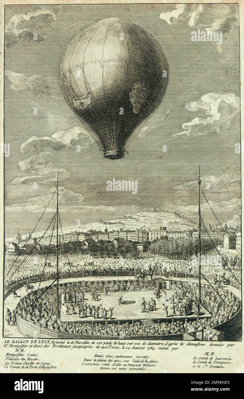 Balloon ascent over Lyons. The Balloon, known as Le Flesselle ...
