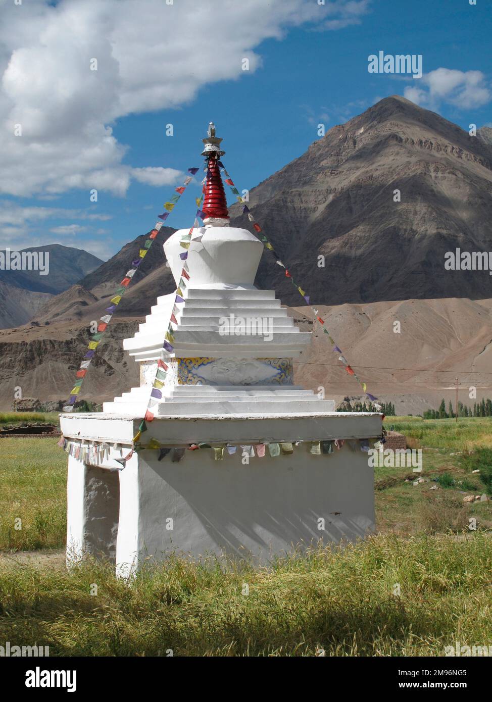 India, Jammu and Kashmir, Ladakh, Basgo: Landscape, chorte Stock Photo ...