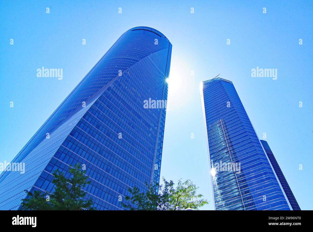 View of the buildings of the four towers of Madrid, Spain, Europe Stock ...