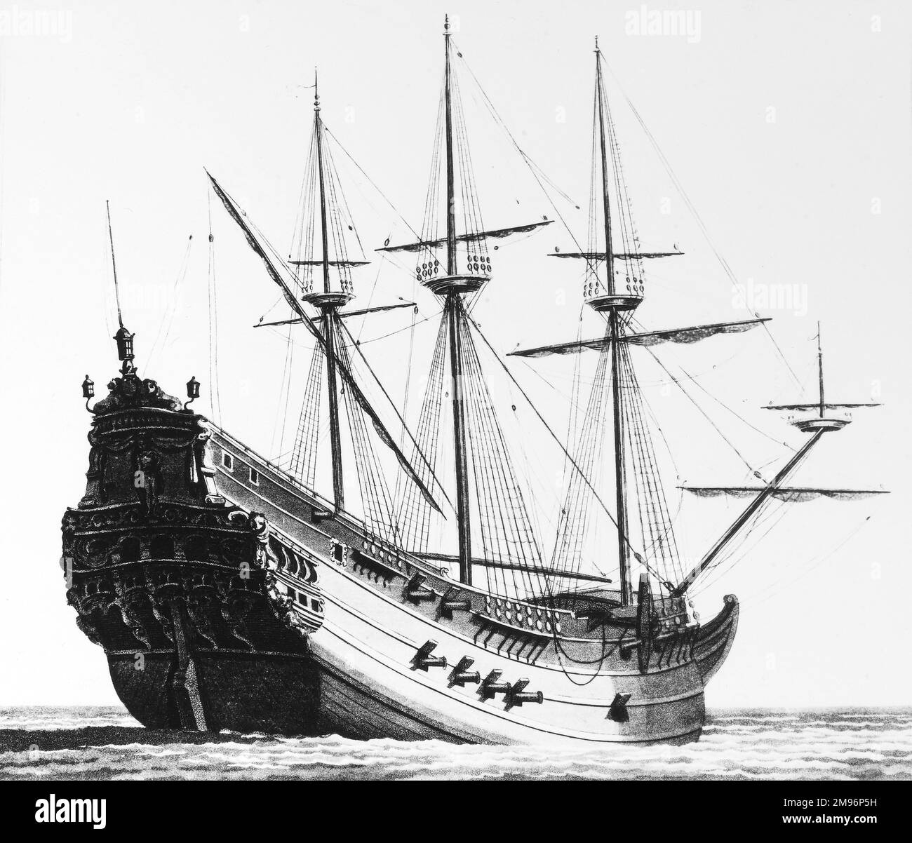A 1542 detailed illustration of a Genoese Carrack Stock Photo - Alamy