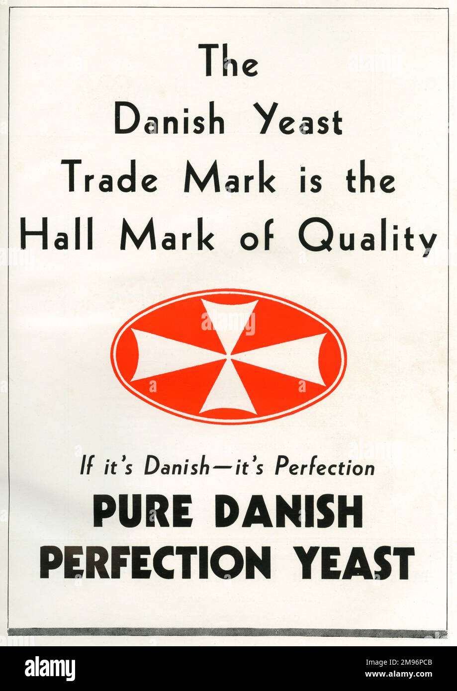 Danish Yeast Trade Mark poster. Pure Danish Perfection Yeast Stock ...