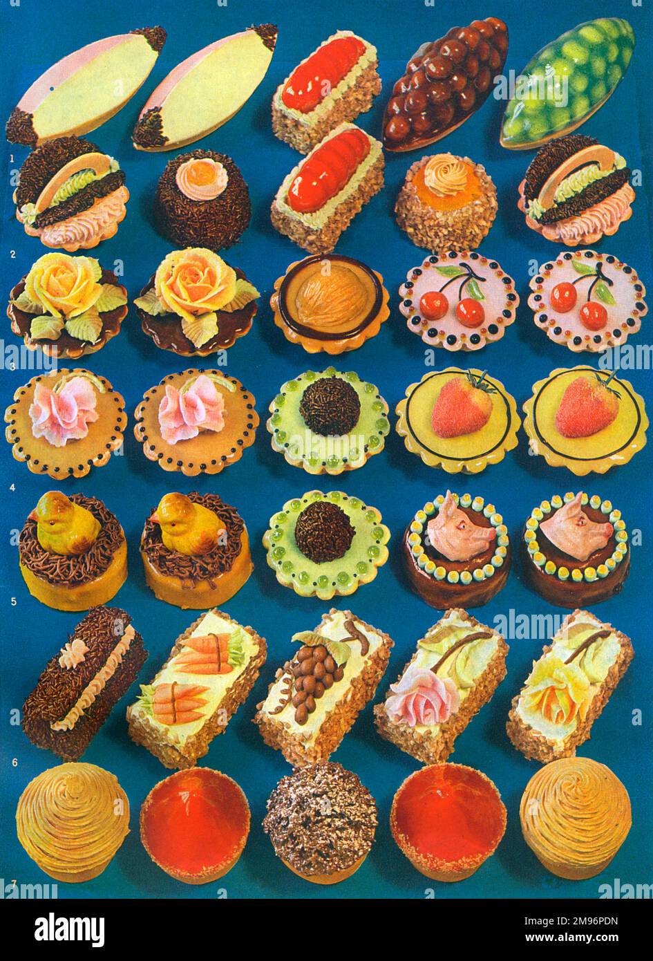 A Spread of French Pastries, Cream Boats made from Frangipane Base ...