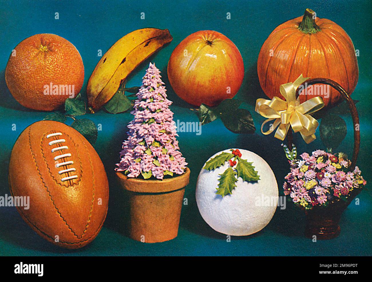 A Spread of Cake Novelties, Marzipan Orange, Marzipan Banana, Marzipan ...