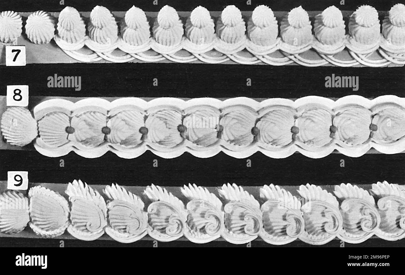 Cake Border and Side Scroll Designs. (7) Double Star Border, Scallop ...