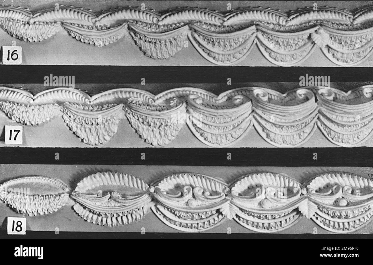Cake Decorated Border Construction. (16) Crescent and Leaf Border, (17 ...