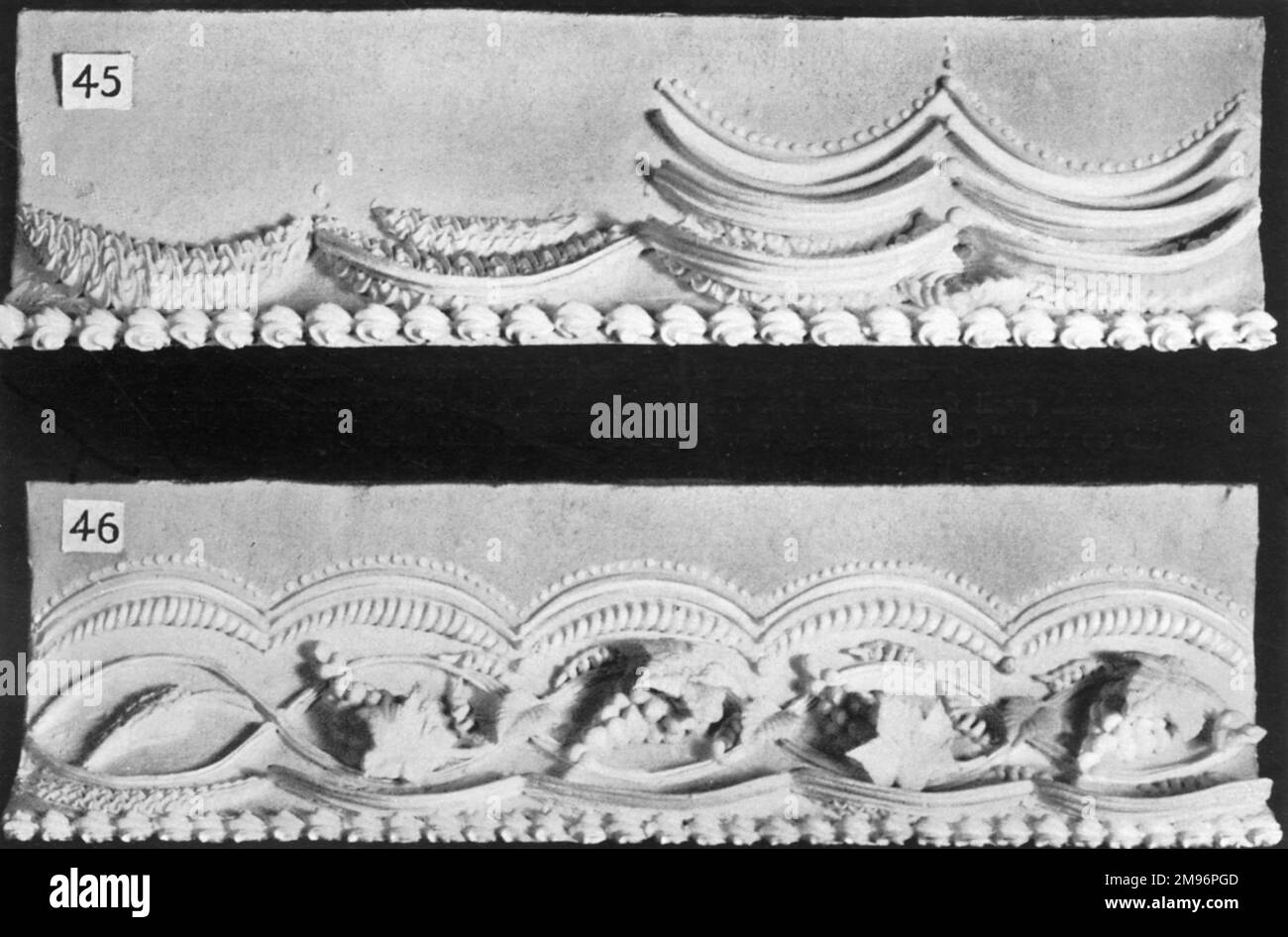 Cake Border and Side Scroll Designs (45) Crescent Scallop Border, (46 ...