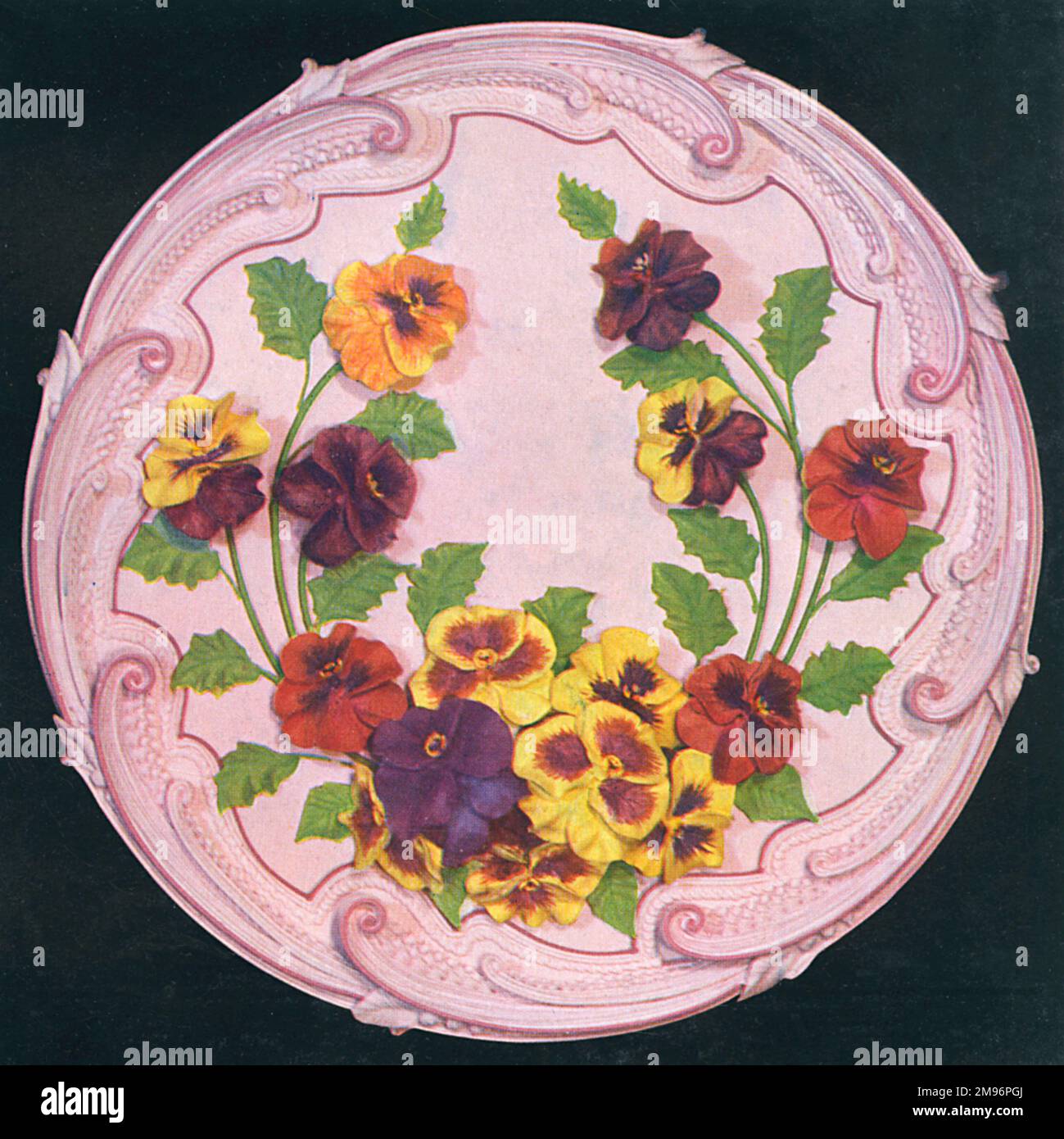 Designs for Cake Tops, Pansy Design Stock Photo - Alamy