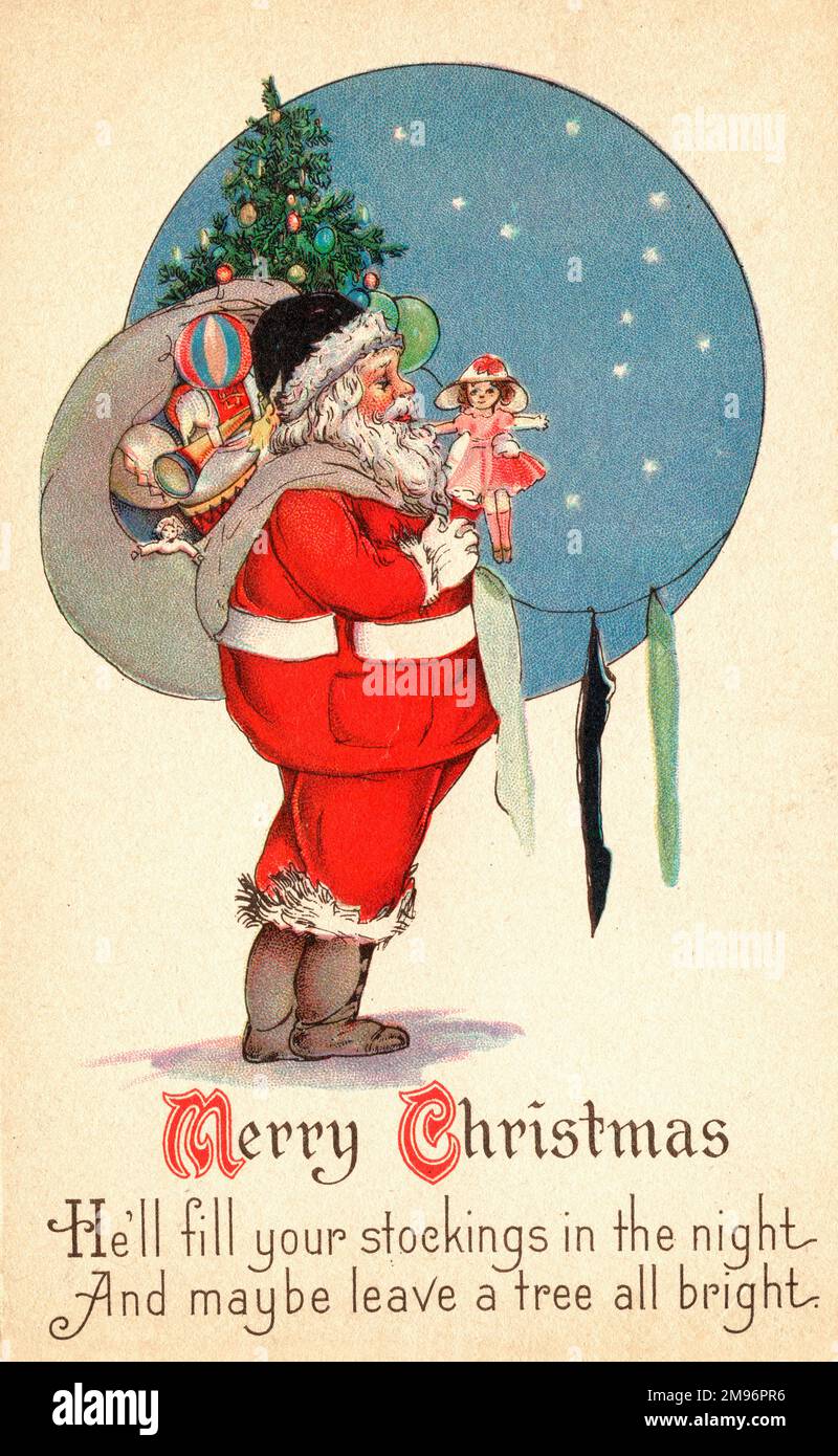 Santa filling stockings hi-res stock photography and images - Alamy