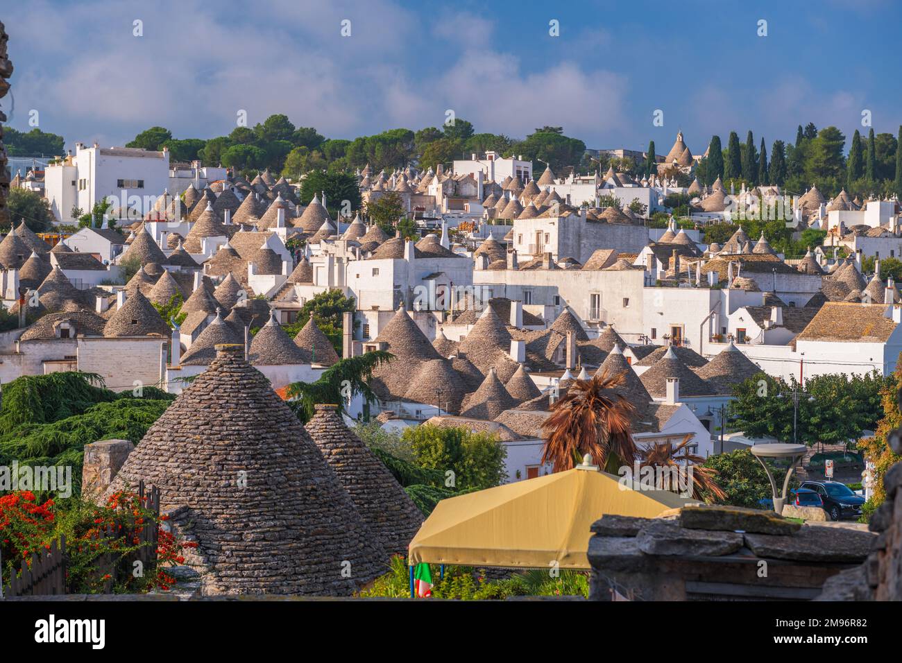 Alberobello, Italy old town view with traditional trullo Houses Stock ...