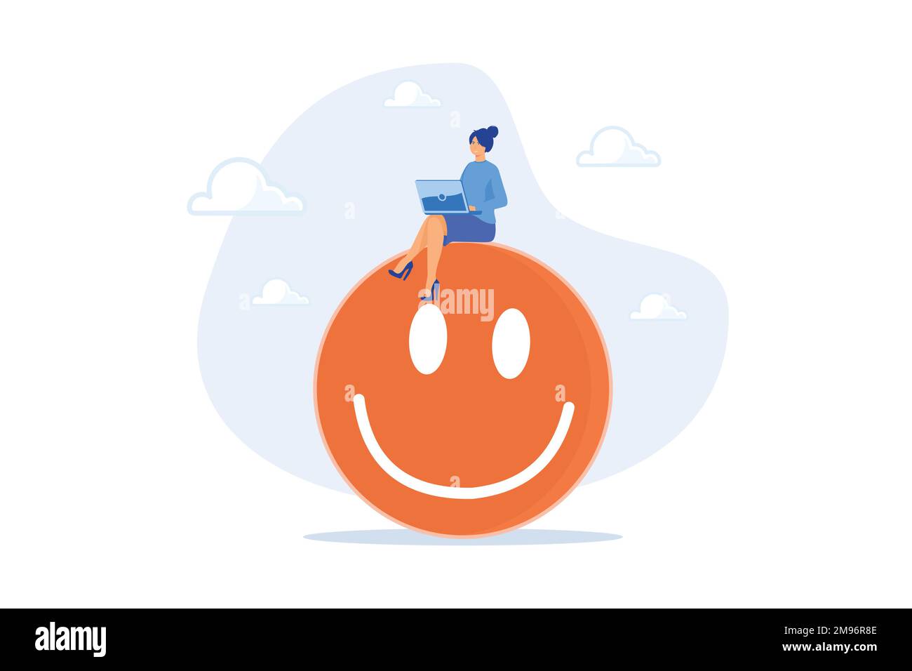 Work happiness or job satisfaction, passion or enjoyment working with ...