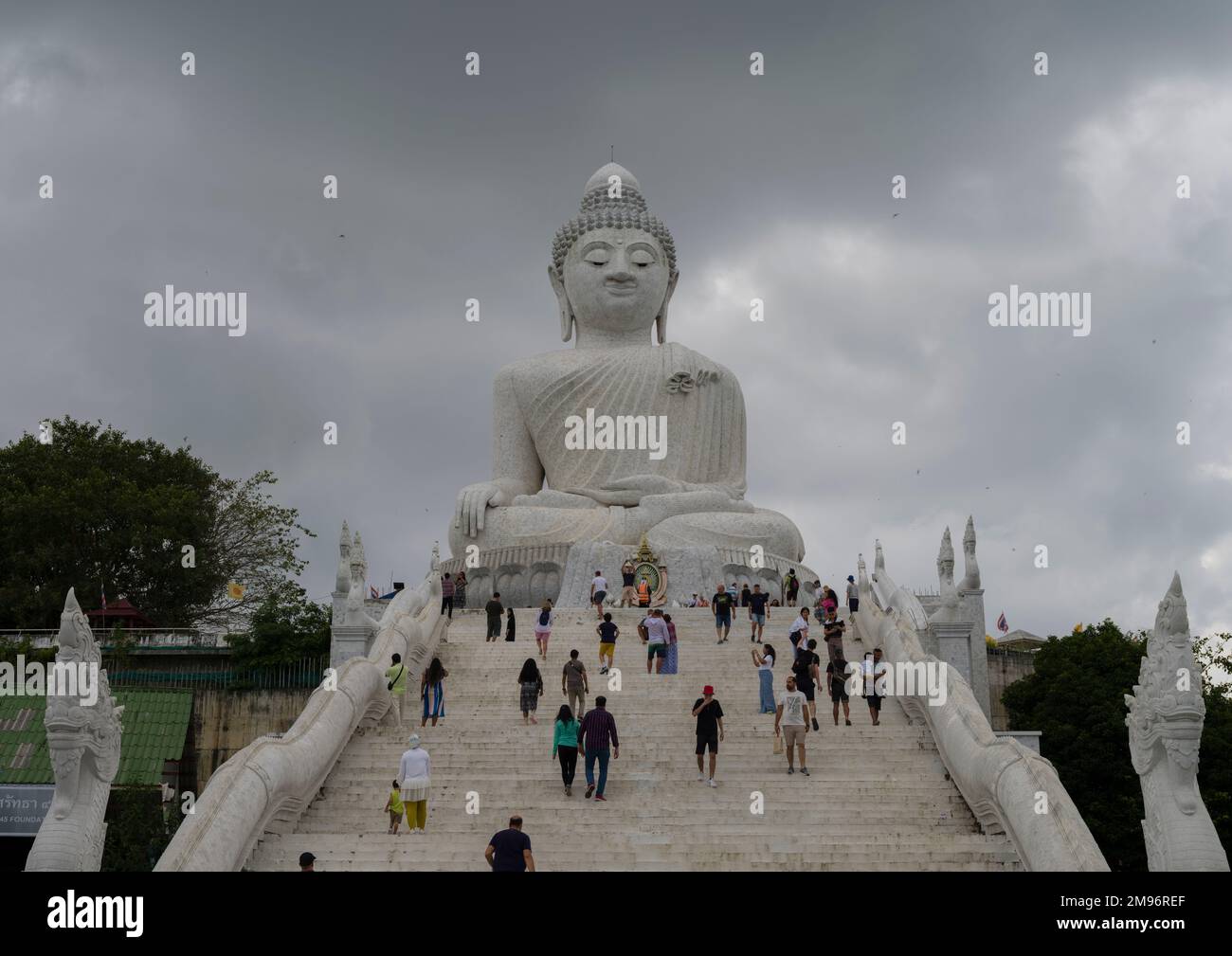Phuket, Thailand. November 30, 2022. Entrance stairs to the Big Buddha ...