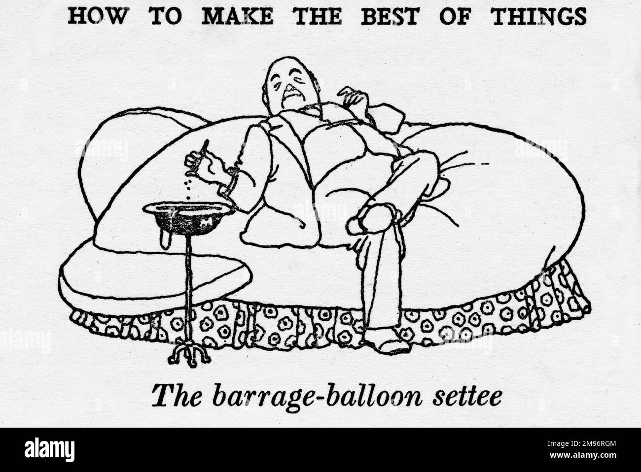 Heath Robinson - Wartime Cartoons - WWII. The barrage balloon settee ...