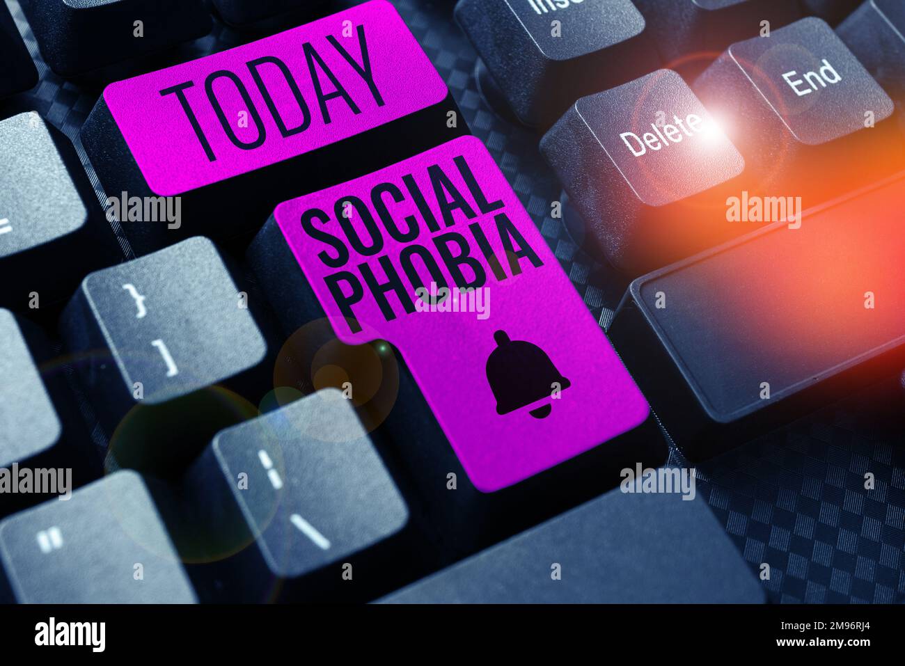 Text caption presenting Social Phobia, Word for overwhelming fear of ...