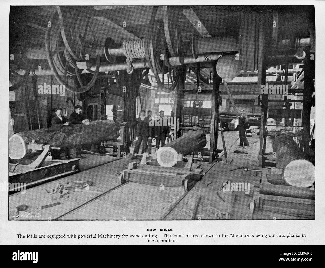 View of the saw mills at Woolwich Arsenal, south east London, with tree ...