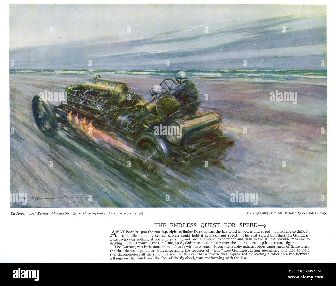 Autocar Poster -- Sir Algernon Guinness setting a new speed record of ...