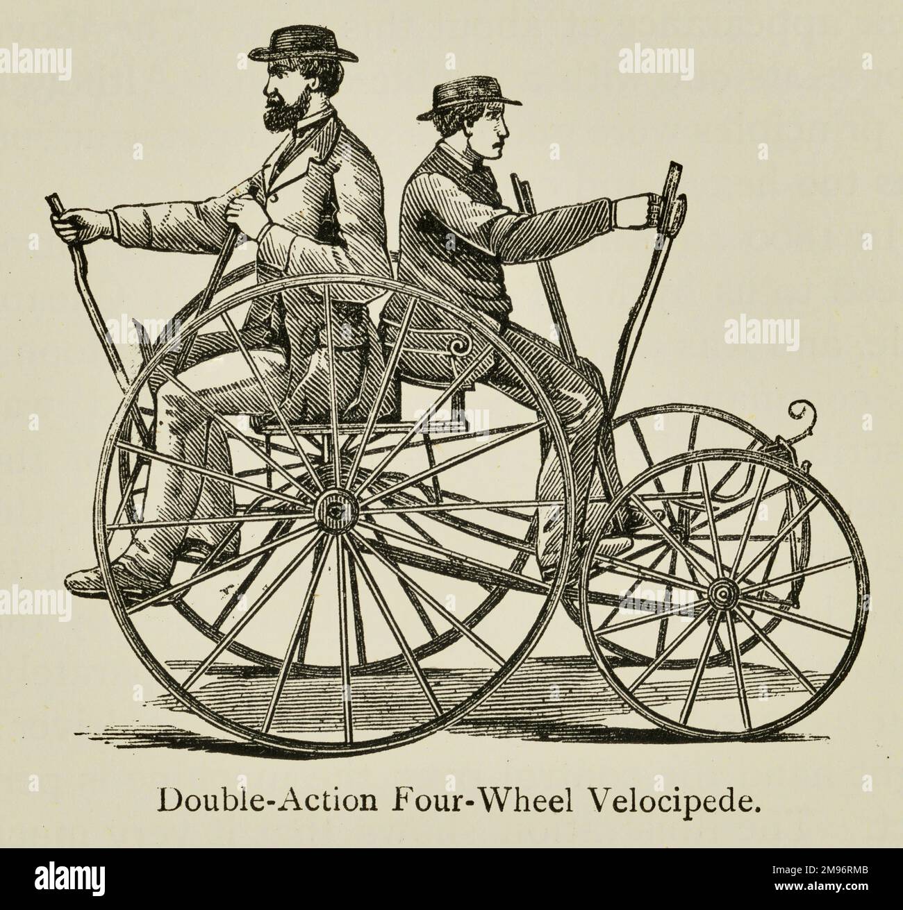 Double-action four wheel velocipede Stock Photo - Alamy