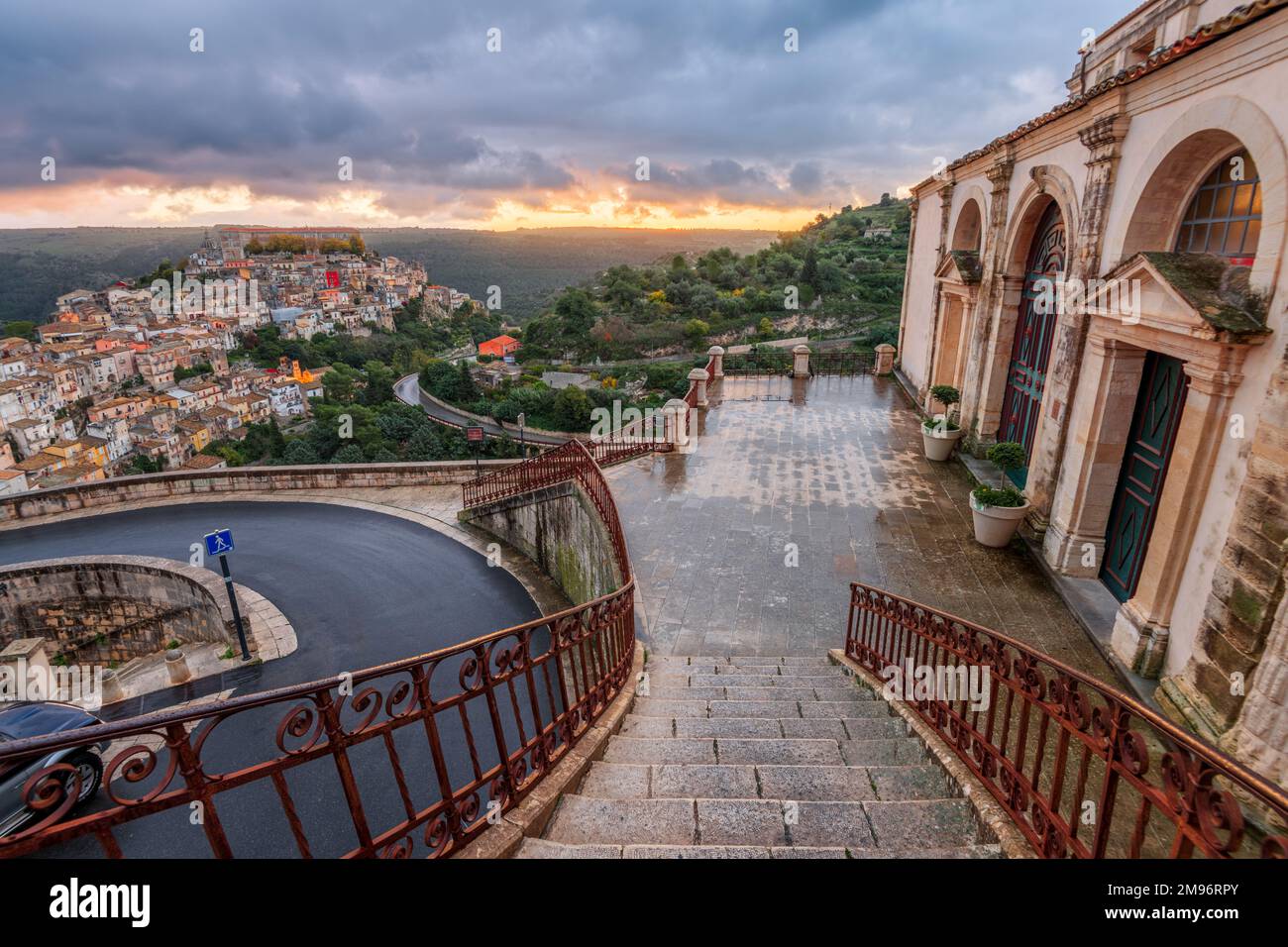Santa Maria delle Scale in Ragusa, Sicily, Italy at dusk Stock Photo ...