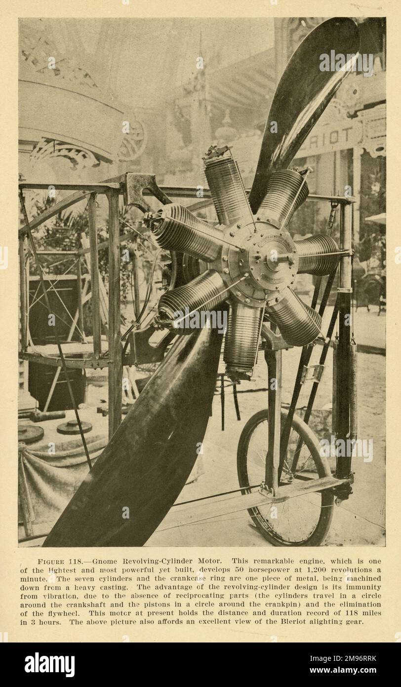 Gnome revolving-cylinder motor Stock Photo - Alamy