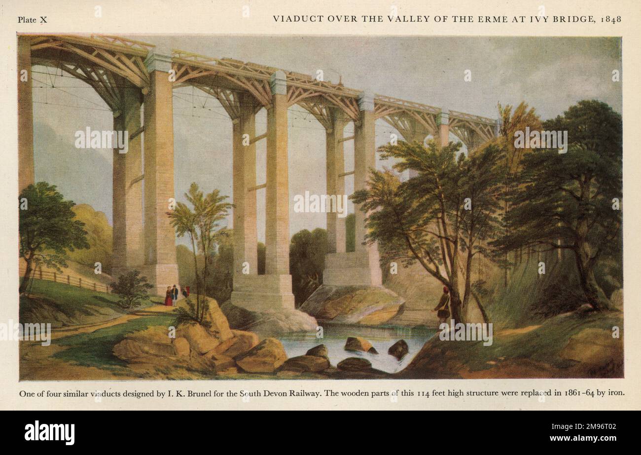 Viaduct over the valley of the Erme at Ivy Bridge. One of four similar ...