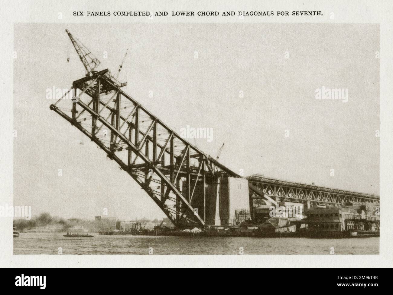 Sydney Harbour Bridge under construction: six panels completed, and ...