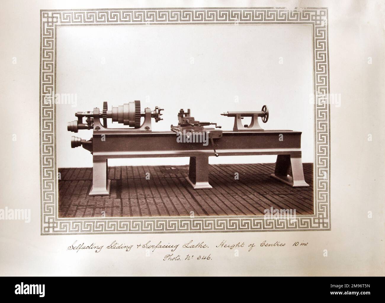 Self-acting sliding and surfacing lathe. Height of centres 10 inches ...