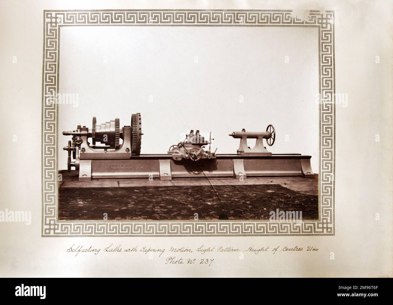 Self-acting lathe with tapering motion, light pattern. Height of ...