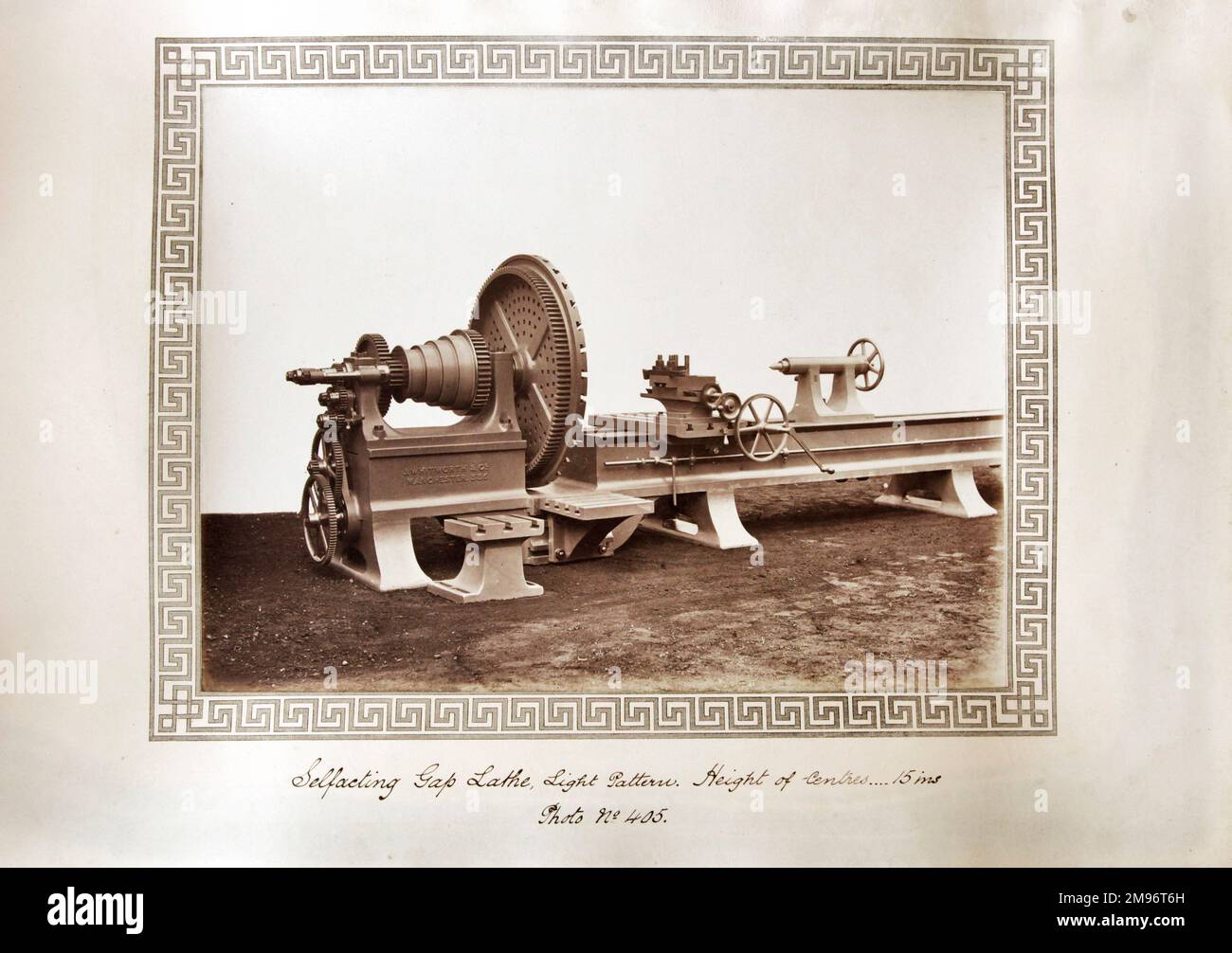 Self-acting gap lathe, light pattern. Height of centres 15 inches Stock ...