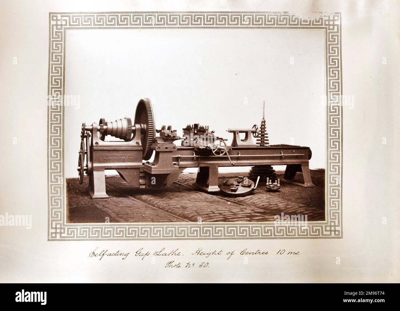 Self-acting gap lathe. Height of centres 10 inches Stock Photo - Alamy