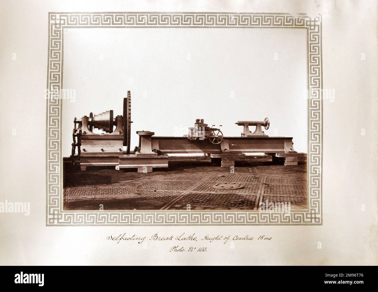 Self-acting break lathe. Height of centres 18 inches Stock Photo - Alamy